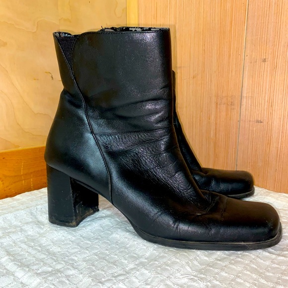 Shoes | Vintage Leather Platform Booties | Poshmark